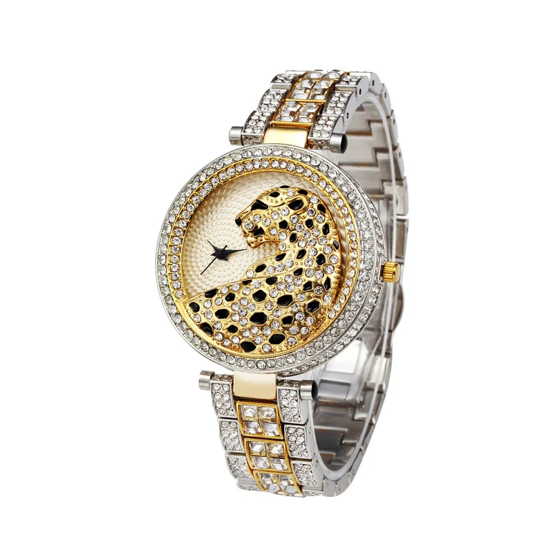 ⌚️ Cheetah Watch Woman Quartz Watches Ladies Full Diamond Bracelet ...