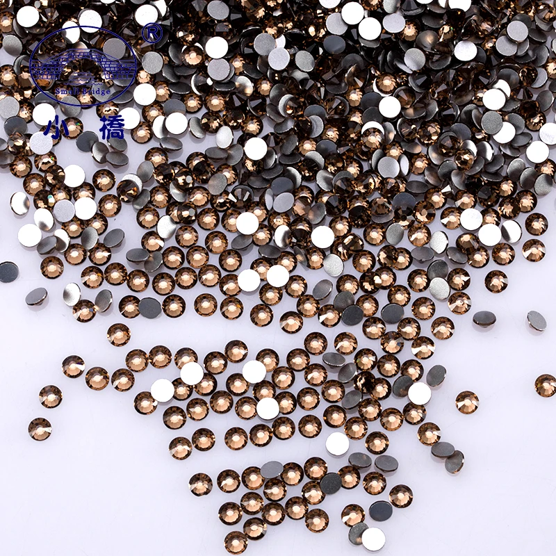 Shiny Dark Brown Round Crystal Rhinestones For Wedding Dress ...