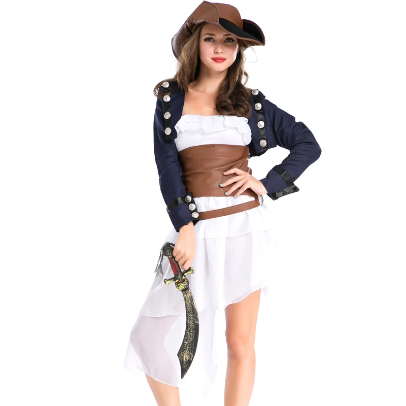 Hot Sale Adult Female Cruel Seas Captain Buccaneer Pirate Cosplay