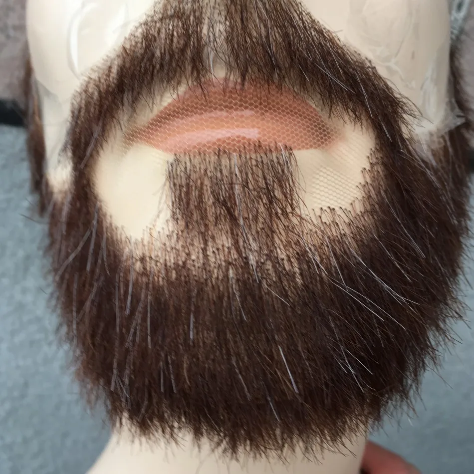 Fxvic New Arrival Dark Brown Mix With Grey Hair Beard Invisibility ...