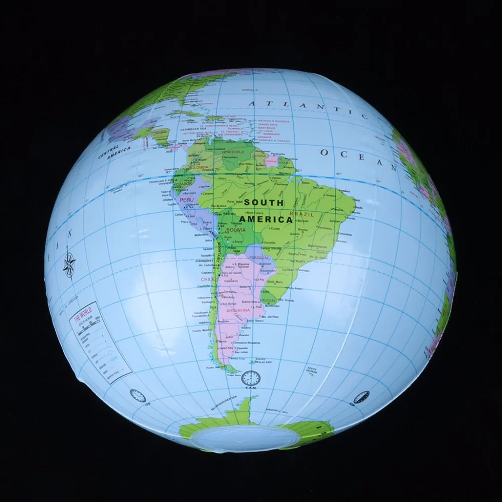 HBB 40CM Inflatable World Map Globe Balloon Beach Ball Education ...
