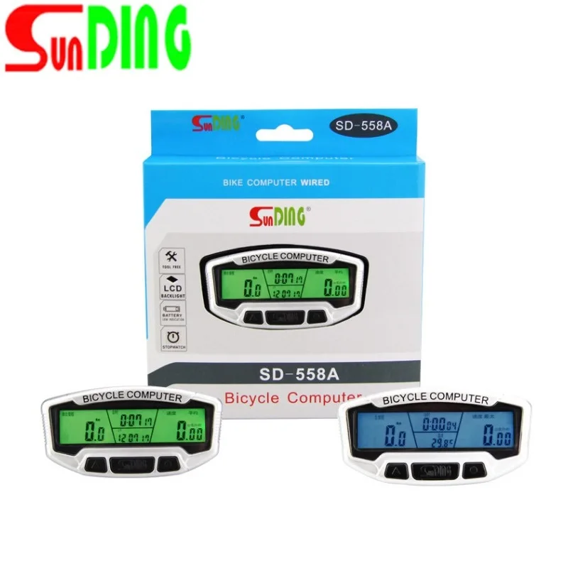 Bike Computer Bicycle Wired Stopwatch Speedometer Lcd Screen Timer ...
