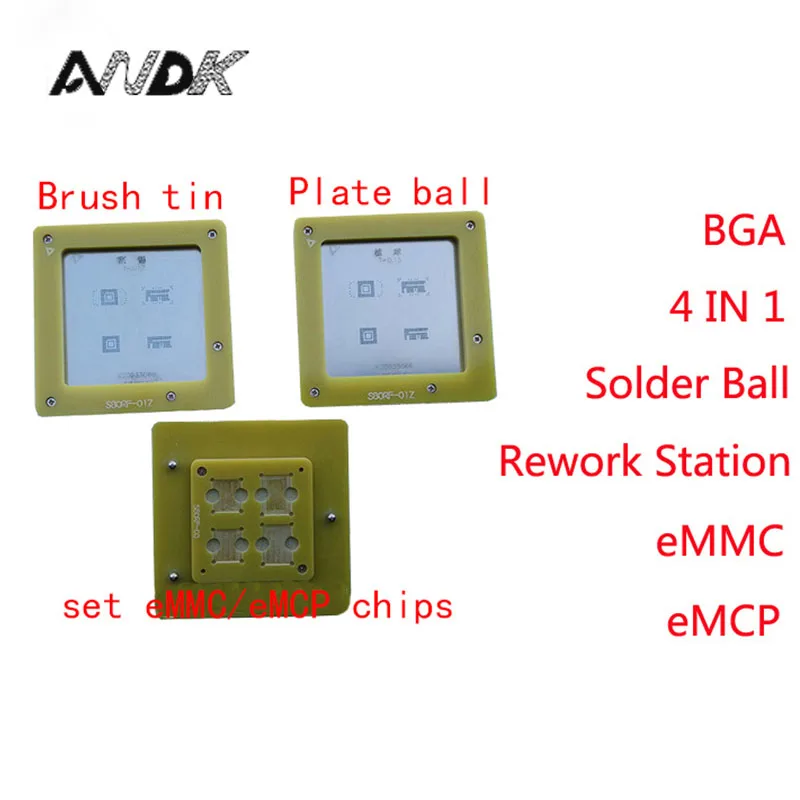 Emmc/emcp reballing estêncil 4 em 1 estação de retrabalho bga emmc153 ...