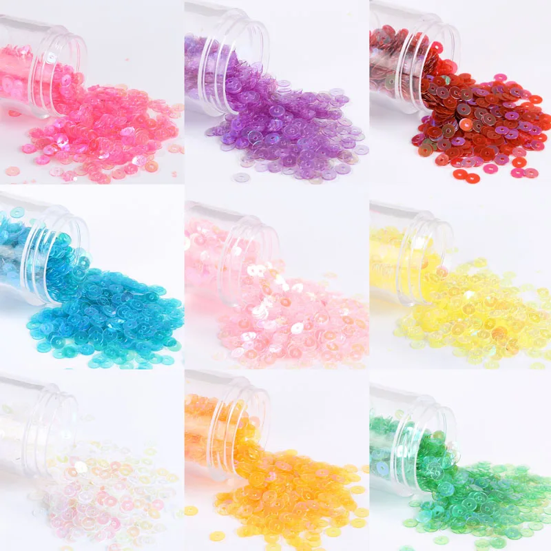2000Pcs/Lot Size 4mm AB Transparent Sequins PVC Flat Round Loose Sequin ...