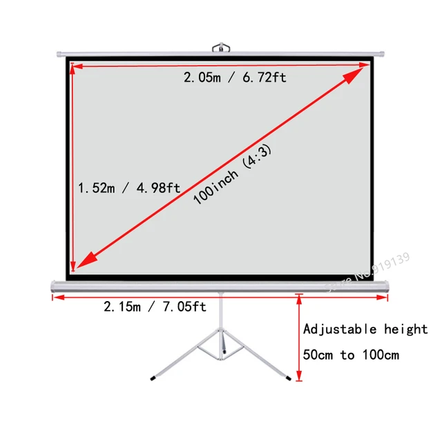 100 Inch Projector Screen Dimensions