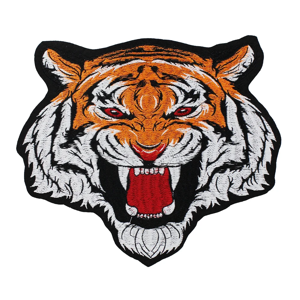 10pieces-Large-Tiger-Head-Fabric-Patches-Embroidery-Applique-Repair ...