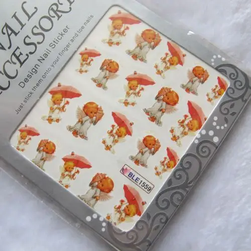 100pcs/lot free shipping BLE1555 1565 angel flower watertransfer nails ...