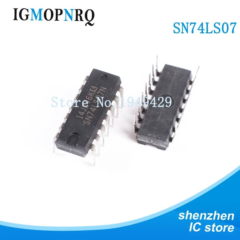 10PCS SN74LS07N DIP14 SN74LS07 74LS07N 74LS07 Buffer and line driver ...