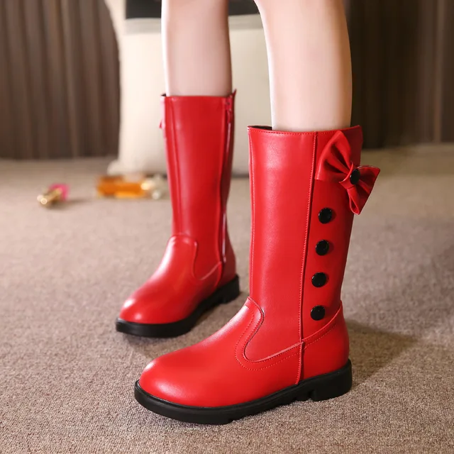 2017 Autumn and Winter New Children's Princess Boots Girls High Boots ...