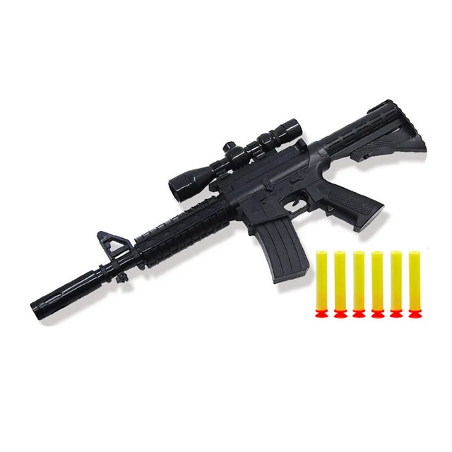 M4A1 assault rifle plastic nerf guns toy + 6 EVA Foam bullets Imitation ...