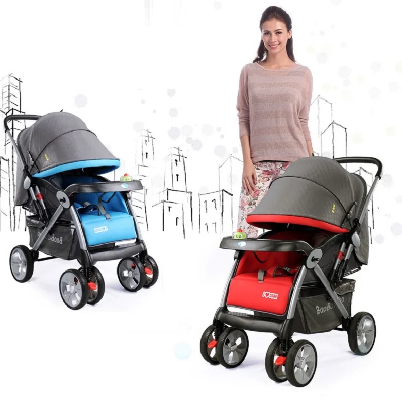 New Baby stroller Four Wheel Boarding Folding Children Stroller Baby ...