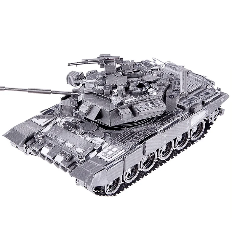Piececool DIY 3D Metal Puzzle Toy P047S T 90A Tank Model Kits Assembled ...