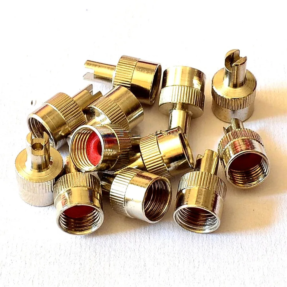 50pc Chrome Metal brass Slotted Head tire Valve Stem Caps With Core ...