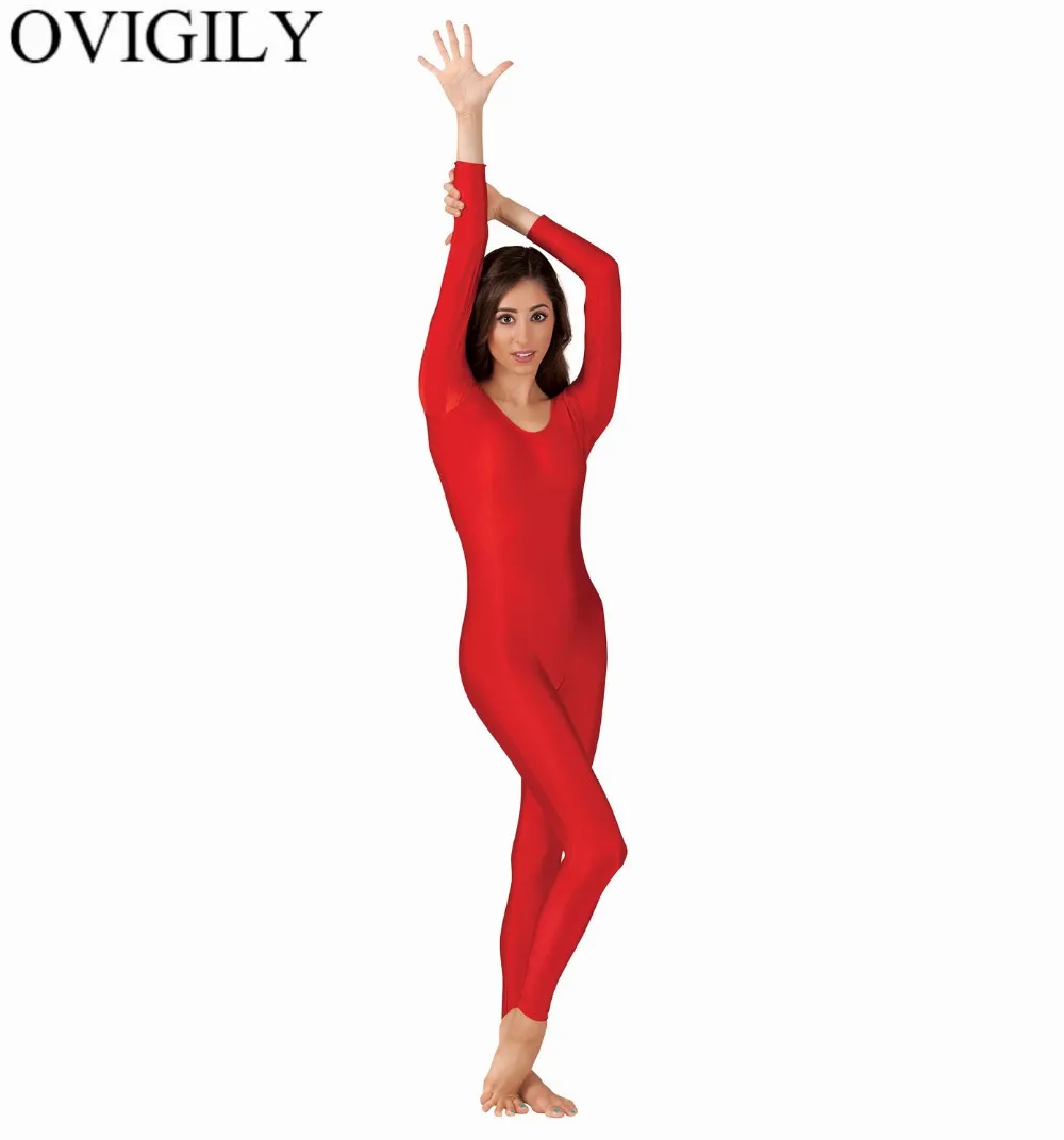 OVIGILY Womens Spandex Lycra Gymnastics Unitard Adults Royal Blue Long ...