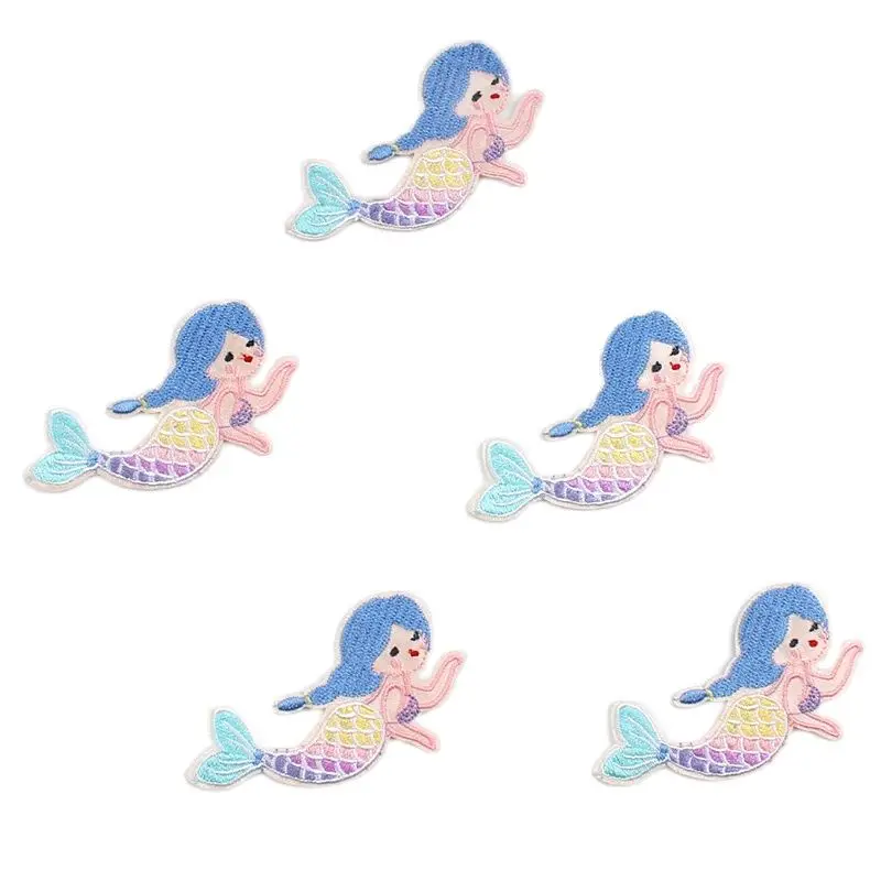 10pcs-Cartoon-Mermaid-Patches-Embroidered-Cute-Girl-Fish-Stickers-DIY ...