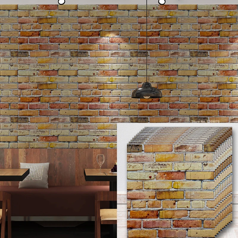 1pcs 3D Wall DIY Stickers Brick Wallpaper Thicken and Self Adhesive ...