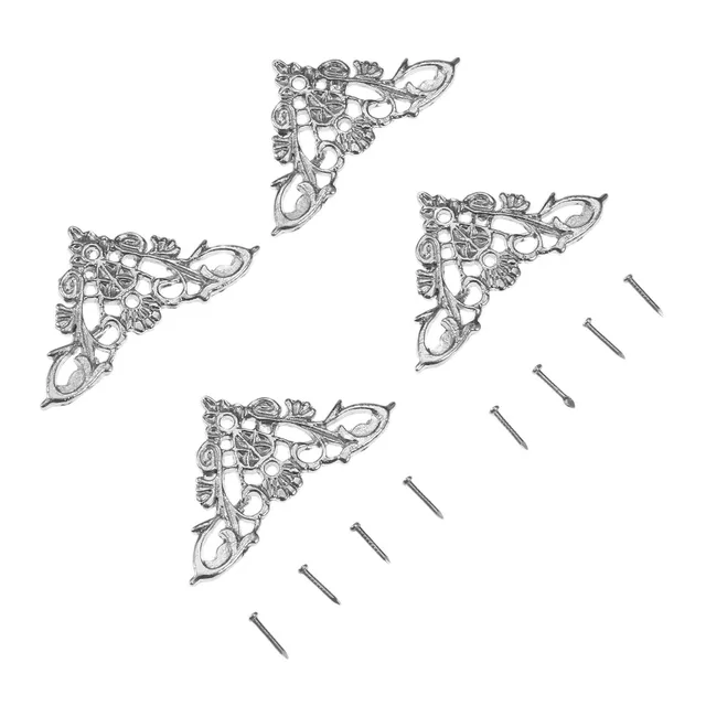 4Pcs 35/46mm Zinc Alloy Furniture Corner Brackets Decorative Jewelry ...