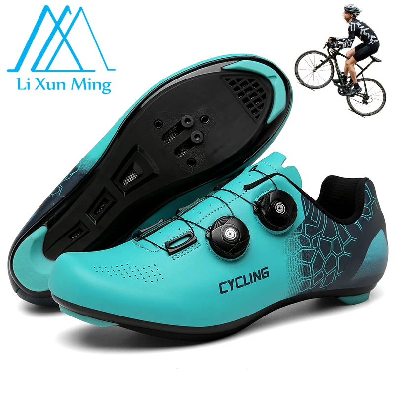 New-Listed-Blue-Bicycle-Shoes-Self-locking-Road-Cycling-Shoes ...