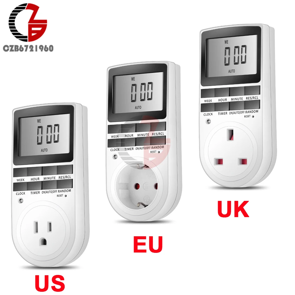 Electronic Timer Socket 220V 24 Hour Cyclic Programmable Timing Socket Switch Kitchen Timer ...