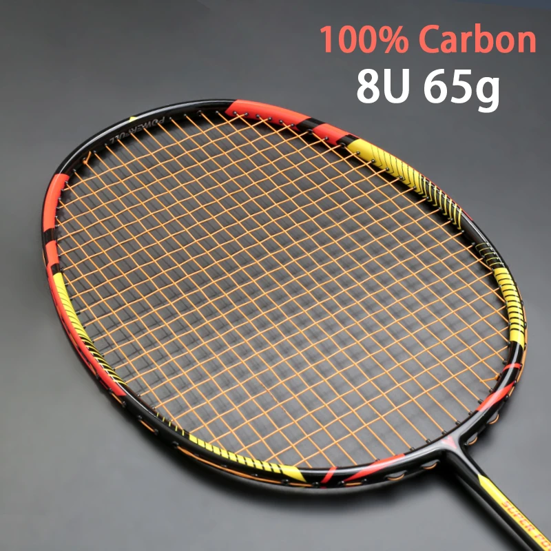 Ultralight 8u 65g Carbon Professional Badminton Racket Strings Strung ...