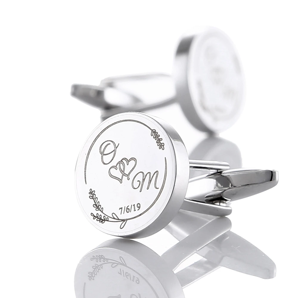 Personalized Mens Shirt Cufflinks Customized Groom Name Cuff links ...