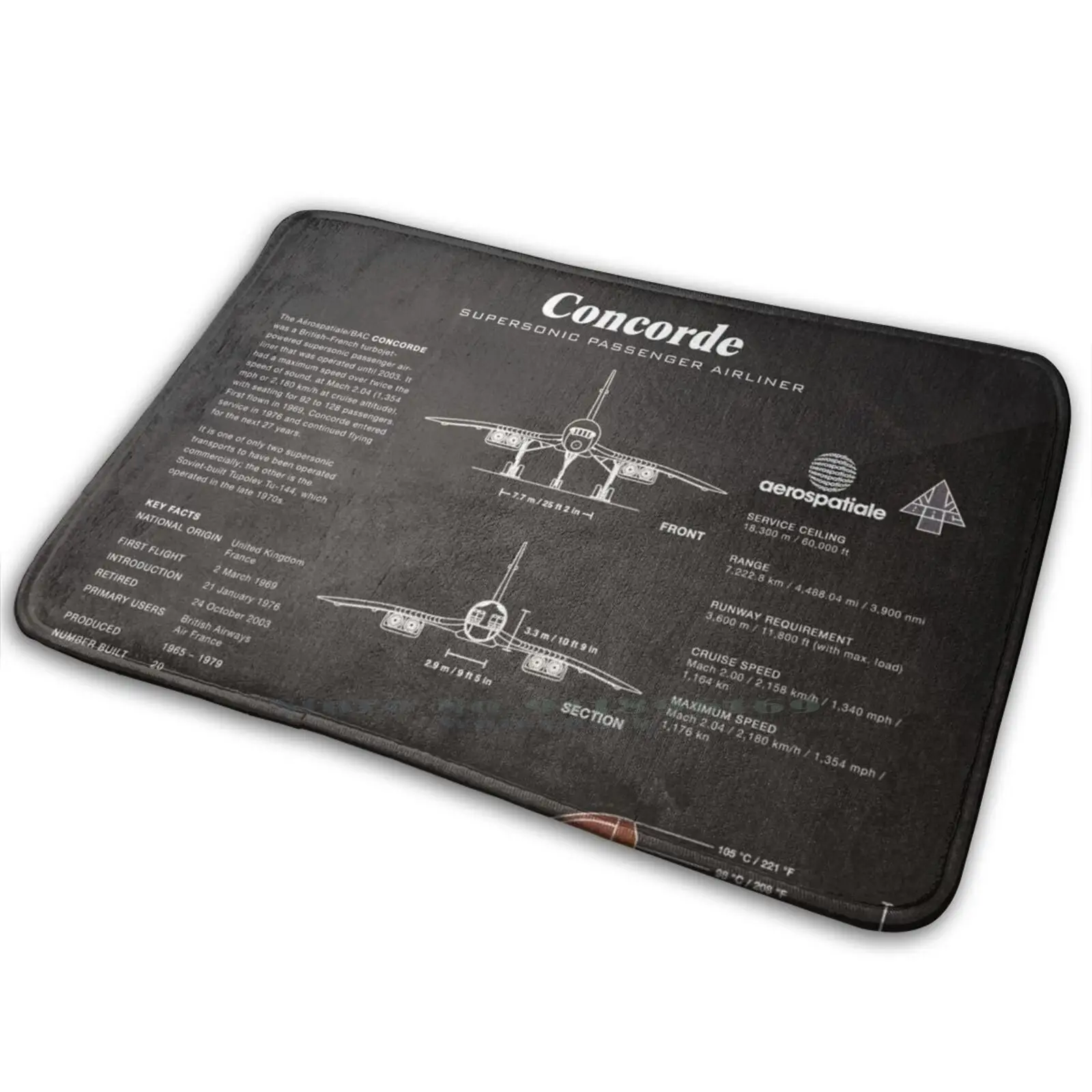 Blueprint-Black-Mat-Rug-Carpet-Anti-Slip-Bedroom-Entrance-Door-Mat ...
