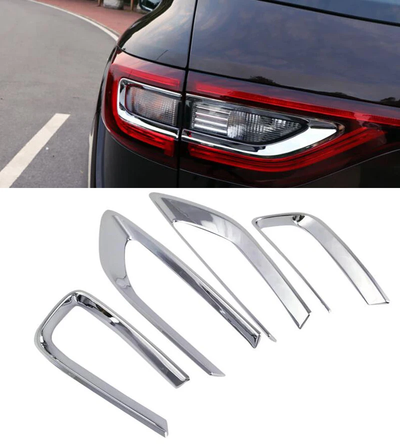 4pc ABS Chrome Rear Tail Fog Light Lamp Bezel Cover Trim For Renault ...