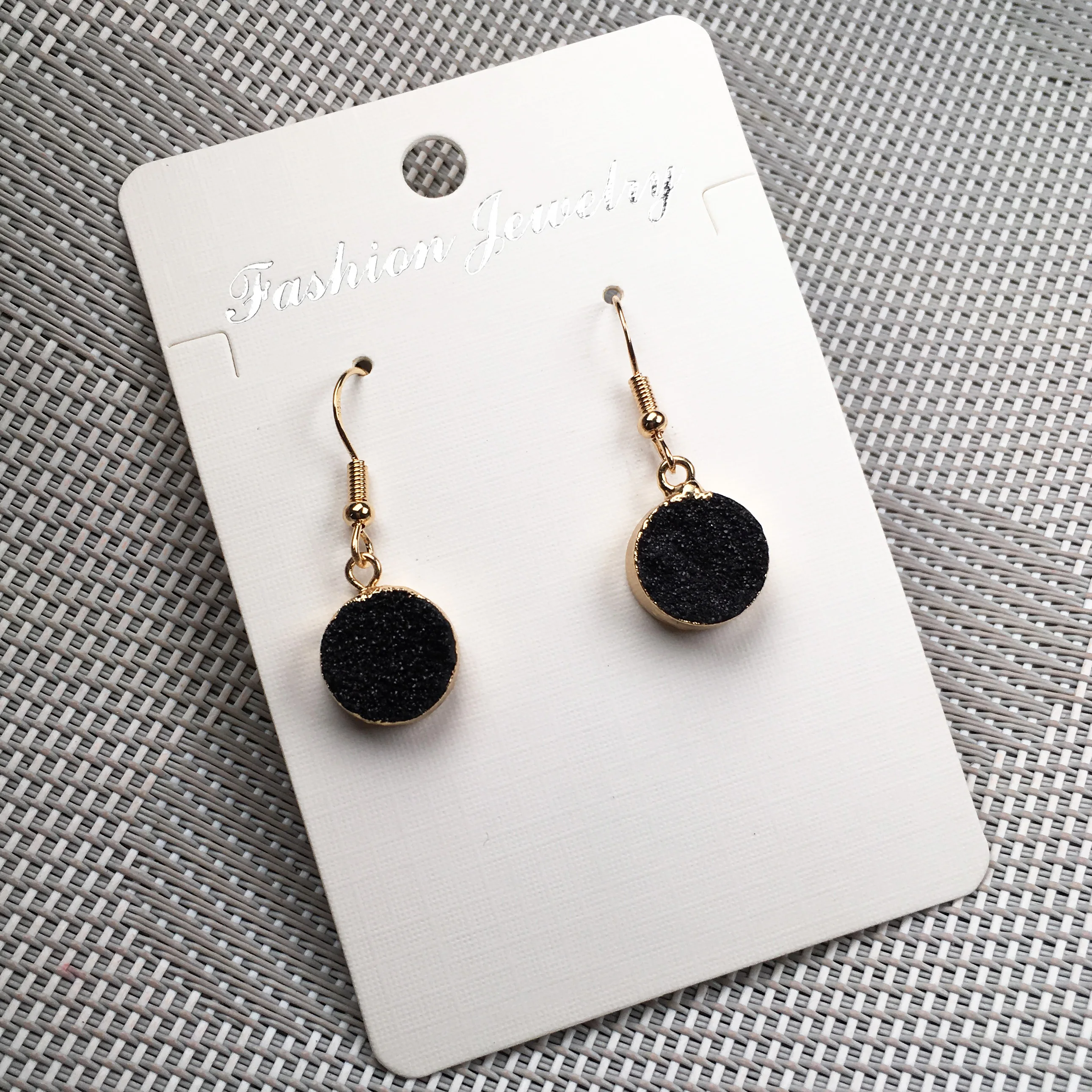 Fashion-Round-Gilt-Edge-Earrings-Natural-Stone-Agate-Dangler-for-Women ...