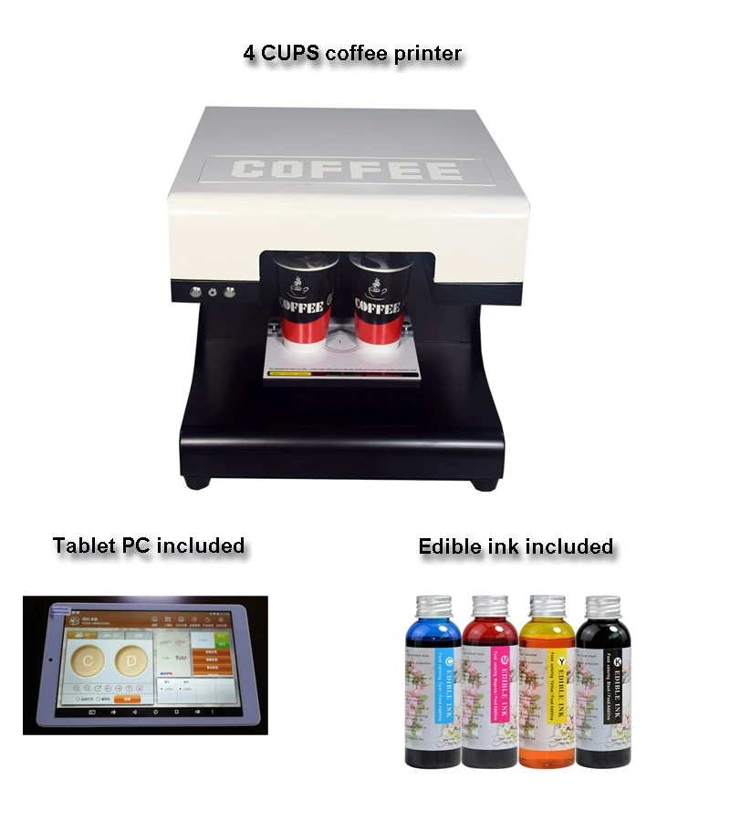 3D Let's coffee digital latte art coffee printer machine with 4 ...