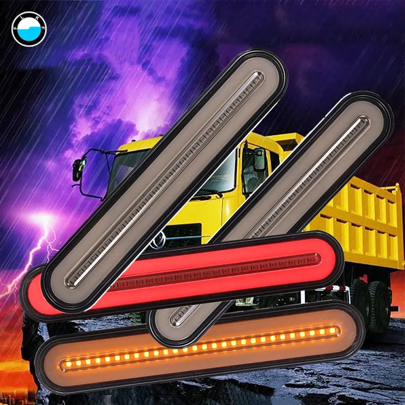 1 Pair 100 Led DRL Emergency Warning Light Auto Styling Truck Taillights two color brake water ...