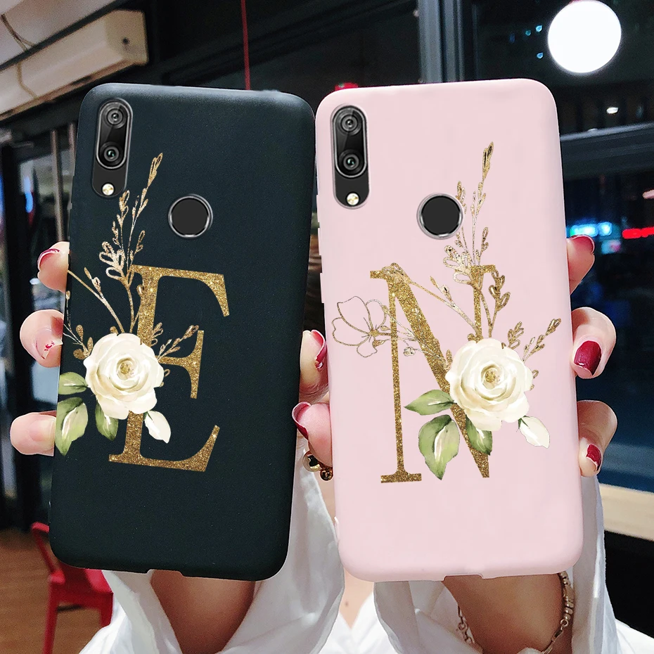 For-Huawei-Y7-Y7-Prime-Pro-2019-Case-Cute-Letters-Soft-Slim-Silicone ...