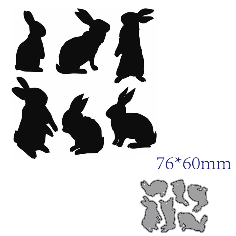 metal cutting dies cut die mold rabbit decoration Scrapbook paper craft ...