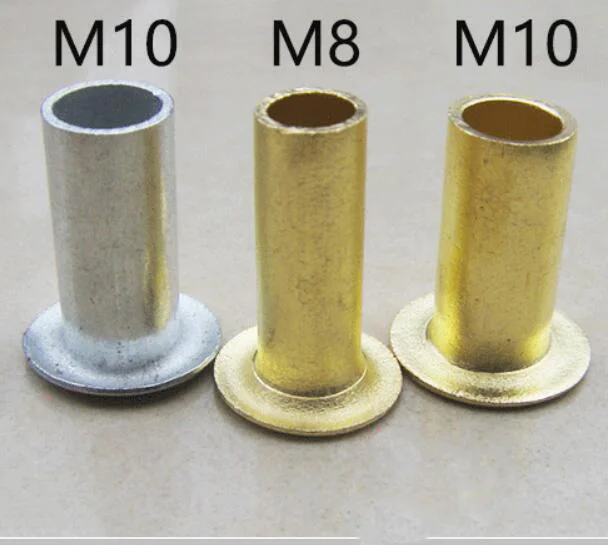 10pcs M8 M10 hollow rivets brass iron material cap nail through hole ...