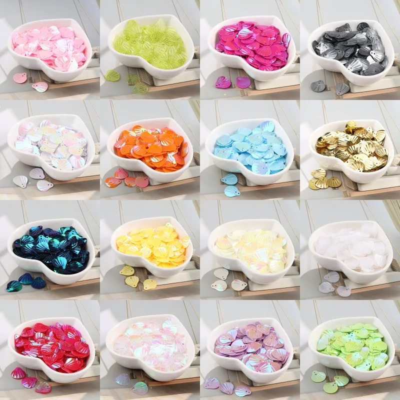 iSequins 200Pcs 13mm Sea Shell Shape Sequins Paillettes DIY Sewing ...