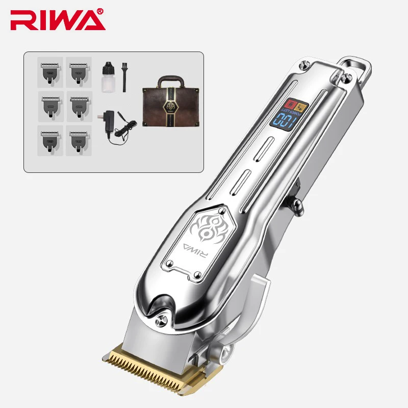 Riwa Hair Clipper Professional Haircut Machine Cut Hair Trimmer Men's ...