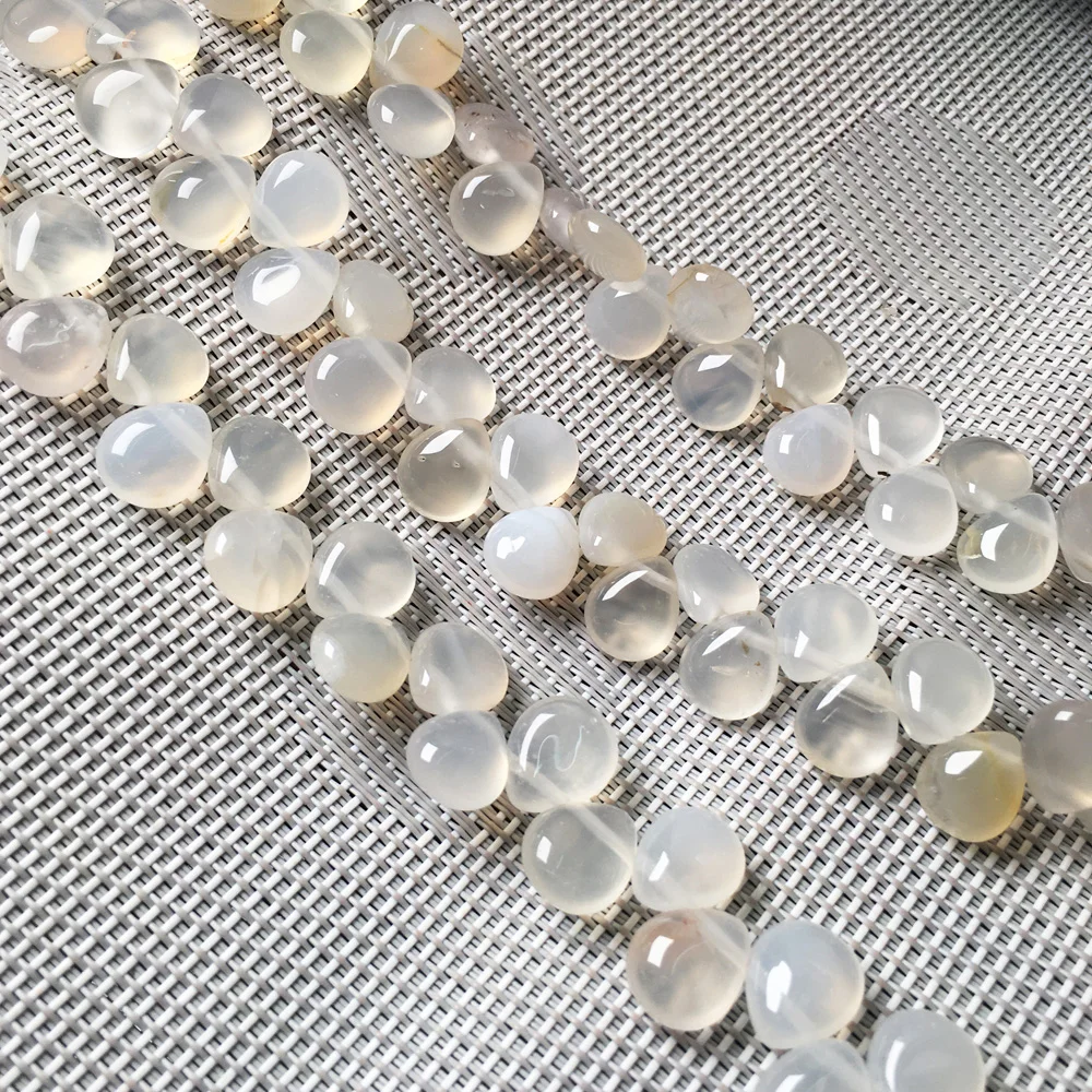 Natural Stone Beads Water Drop Shape White Agates Stone Loose Spacer ...