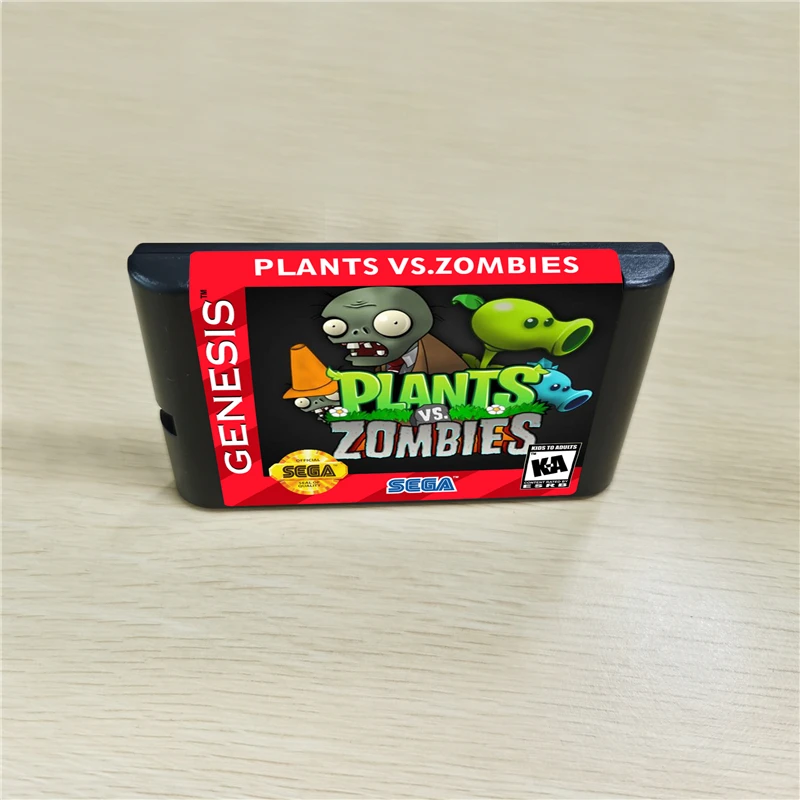 Plants VS. Zombies 16 bit MD Games Cartridge For MegaDrive Genesis ...