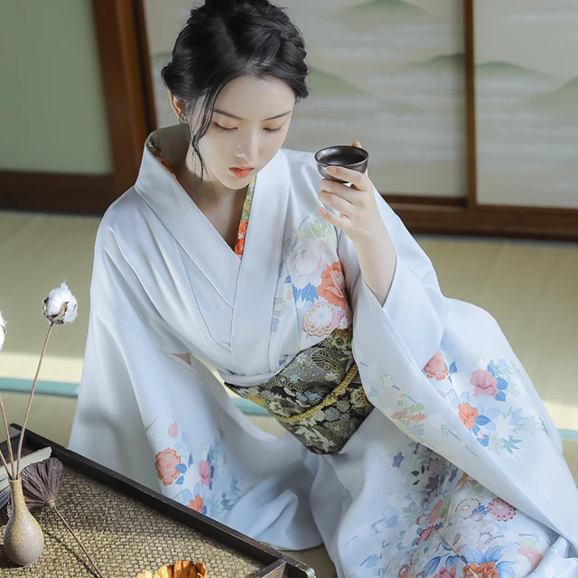Japanese Traditional Kimono Dress Blue
