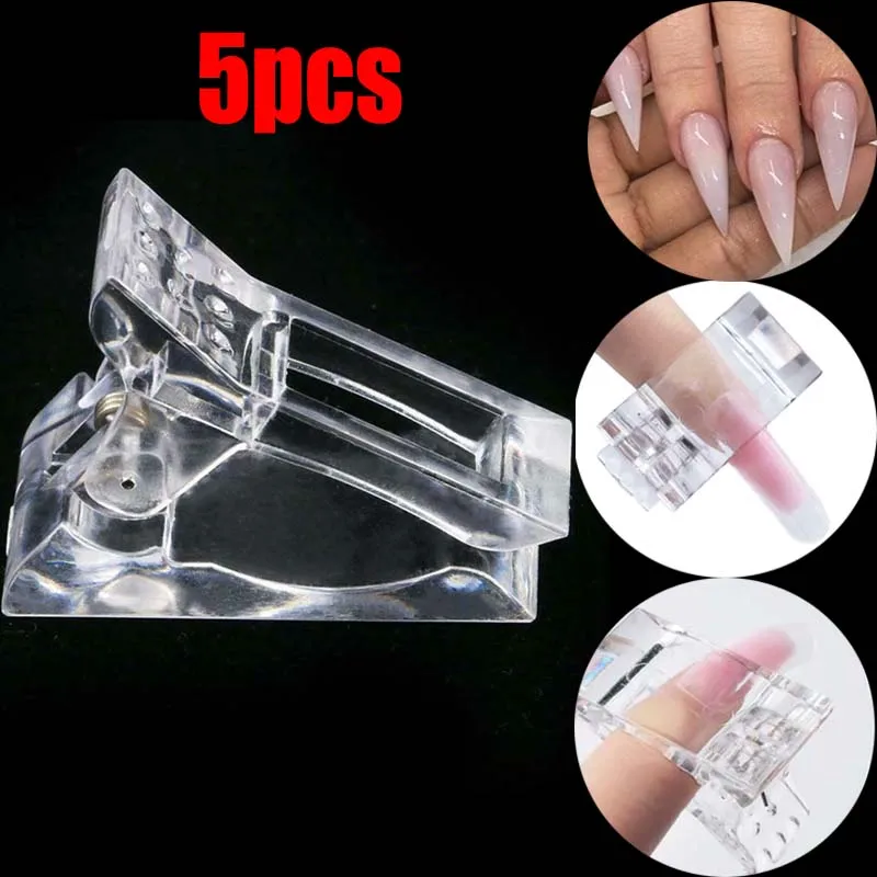 5PCS-Nail-Art-Extension-Gel-Fixed-Clip-Clear-Gel-Quick-Building-Nail ...