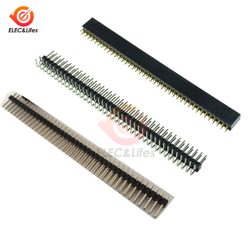 5 piezas 2x40 Pines de doble fila, conector macho/hembra de 2,54mm, conectores de cabezal de PIN ...