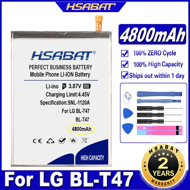 HSABAT BL-T47 4800mAh Battery for LG Velvet 5G LM-G900N LM-G900EM LM-G900 LM-G900TM / Velvet ...