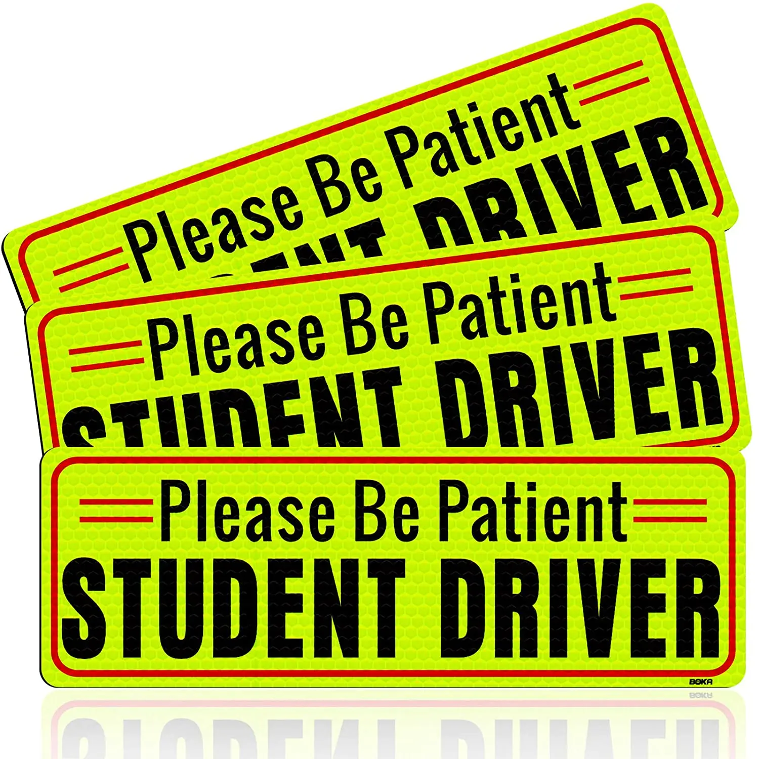Student-Driver-Magnet-Honeycomb-Reflective-Please-Be-Patient-New-Driver ...