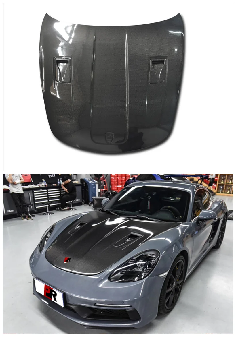 High Quality Real Carbon Fiber Front Bumper Engine Hood Vent Cover Fits ...
