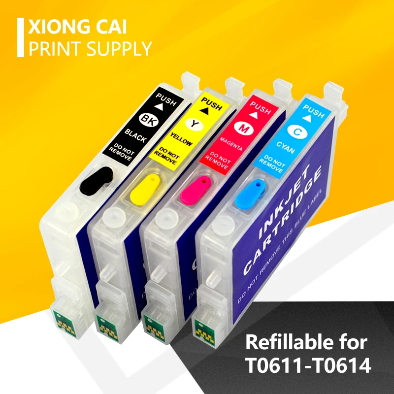 Cartuchos de tinta recargables con Chip, compatibles con T0611, T0612 ...