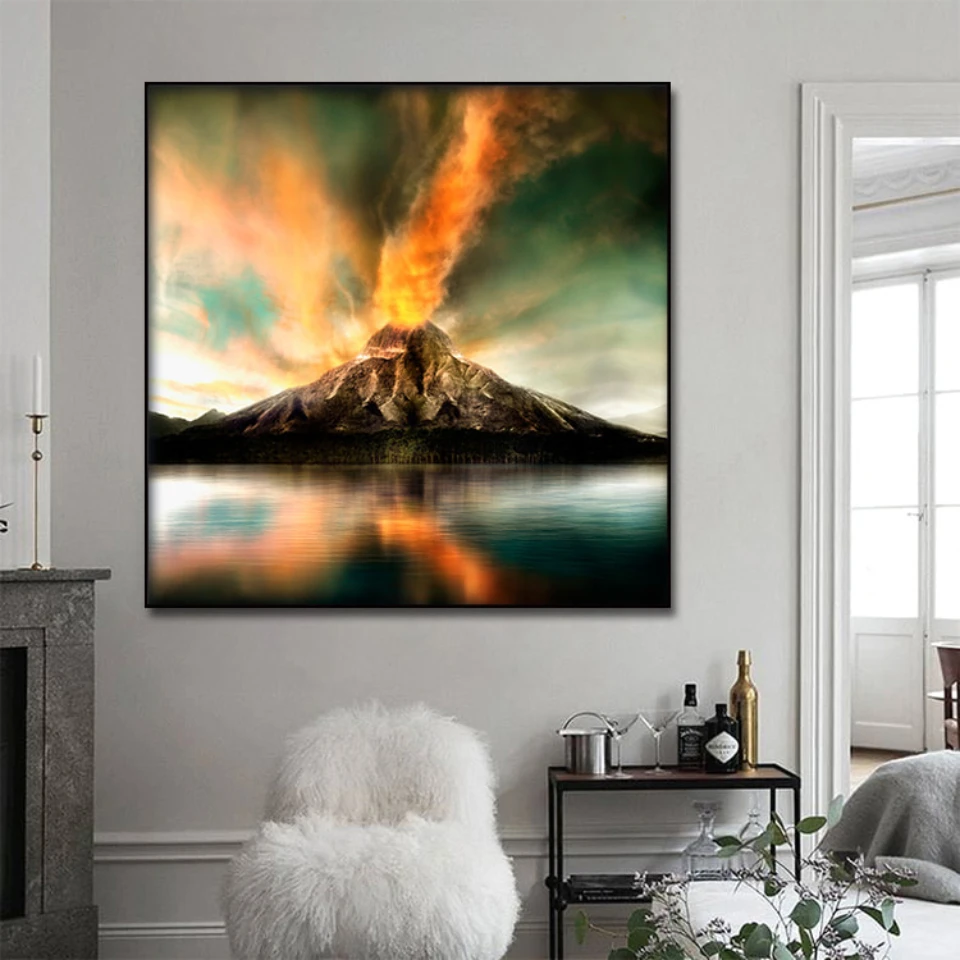 Abstract Volcano Painting