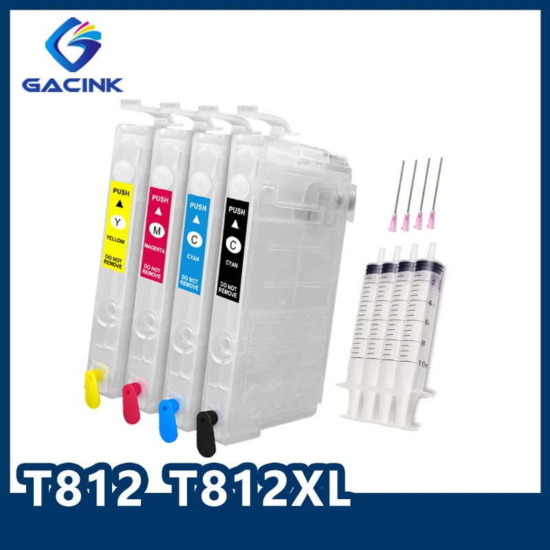 T812 T812XL Refillable Ink Cartridge Without Chip For Epson WorkForce ...