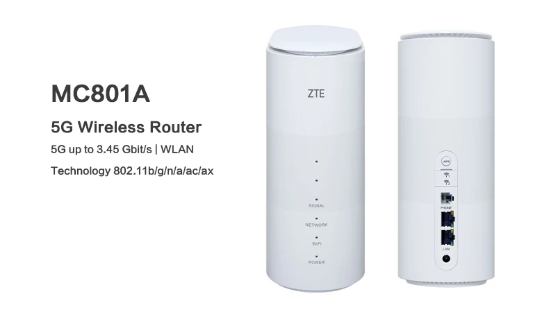ZTE MC801A Global Version 5G CPE Wi-Fi 6 Router SDX55 NSA+SA 802.11AX ...