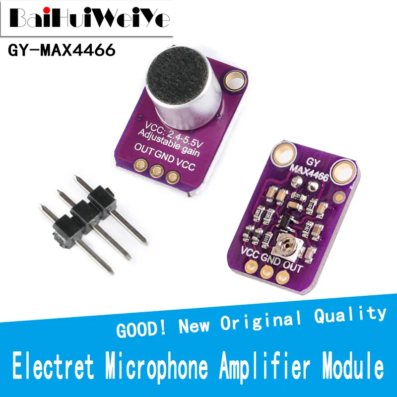 1PCS GY-MAX4466 Electret Microphone Amplifier Module MAX4466 Adjustable ...