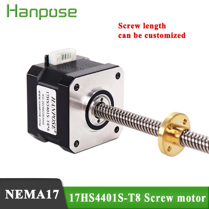 Nema17 Screw motor 17HS4401S T8*8 300mm 1.7A 40N.cm Screw Rod Linear ...