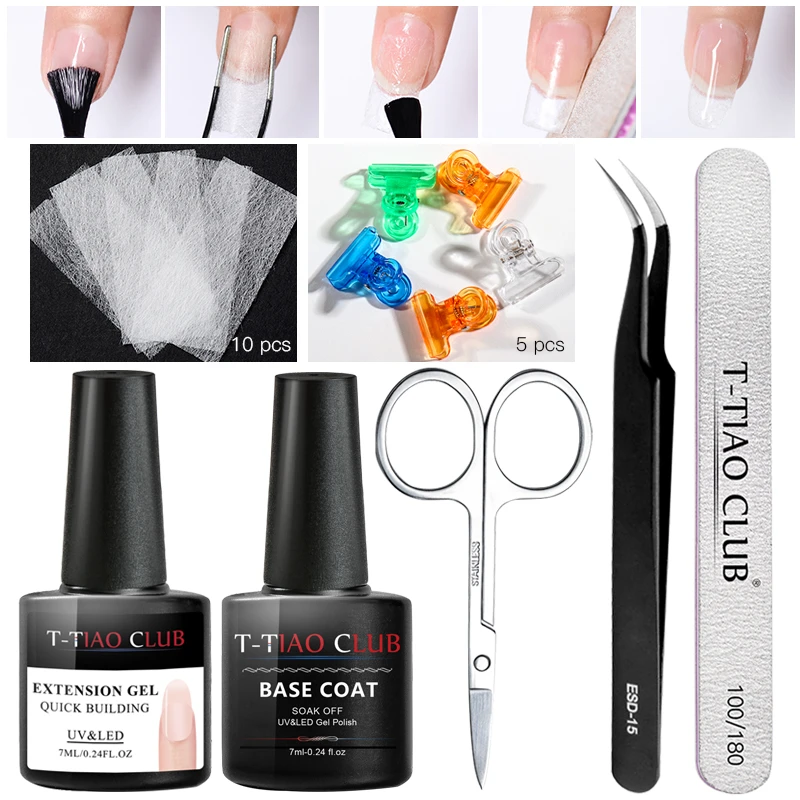 Fiber Poly Nail Extension Uv Gel Tools Kits Set Nail File Scissors ...